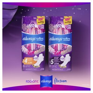 Always Radiant Pads, Size 4, Overnight Absorbency, Scented, 10 Count