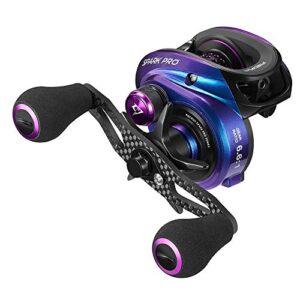 piscifun spark pro baitcasting reel - low profile 6.6:1 baitcaster fishing reel, super compact 16.5 lb carbon fiber drag, 11 + 1 shielded ball bearings magnetic brake system(right handed)