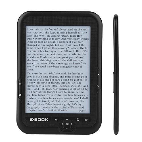 6'' Portable E-Paper with 800x600 Resolution+Audio Player, E-Reader E-Book Reader with Electronic Ink Screen Available in 29 Languages with A Pair of Headphone and Leather Case, 16/8/4GB(Black 8G)