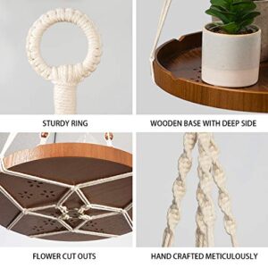 TIMEYARD Macrame Plant Hanger - Indoor Hanging Planter Shelf - Decorative Flower Pot Holder - Boho Bohemian Home Decor, in Box, for Succulents, Cacti, Small Plants