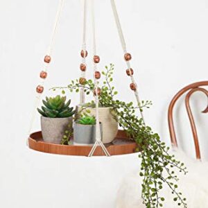 TIMEYARD Macrame Plant Hanger - Indoor Hanging Planter Shelf - Decorative Flower Pot Holder - Boho Bohemian Home Decor, in Box, for Succulents, Cacti, Small Plants