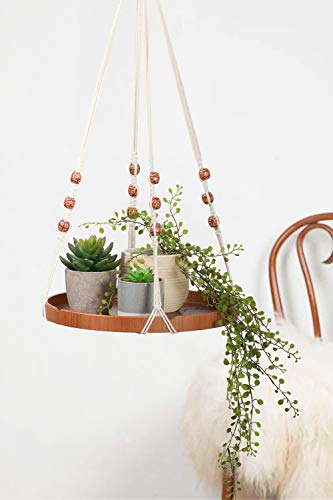 TIMEYARD Macrame Plant Hanger - Indoor Hanging Planter Shelf - Decorative Flower Pot Holder - Boho Bohemian Home Decor, in Box, for Succulents, Cacti, Small Plants