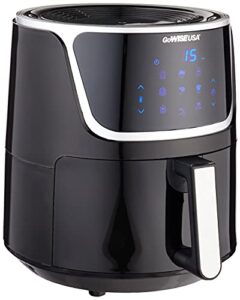 gowise usa gw22956 7-quart electric air fryer with dehydrator & 3 stackable racks, led digital touchscreen with 8 functions + recipes, 7.0-qt, black/silver