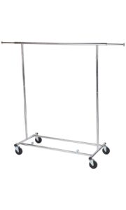 chrome single-rail collapsible salesman clothing rack