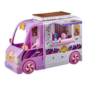 disney princess comfy squad sweet treats truck, playset with 16 accessories, pretend ice cream shop, toy for girls 5 years old and up