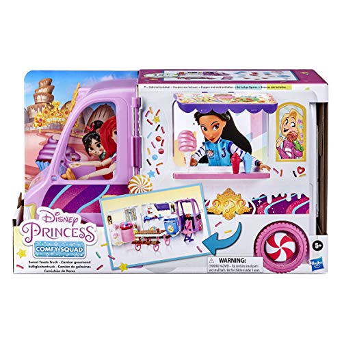 Disney Princess Comfy Squad Sweet Treats Truck, Playset with 16 Accessories, Pretend Ice Cream Shop, Toy for Girls 5 Years Old and Up