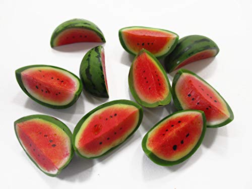 Dollhouse Miniature Food Lot 10 Slice Watermelon Loose Fruit Supply 1:6 Compatible with Barbie 15530