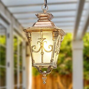 whya rustic bronze 37/45cm retro ceiling pendant lamp die-cast aluminum glass e27 outdoor waterproof hanging lantern rainproof droplight garden park courtyard gazebo porch exterior chandelier