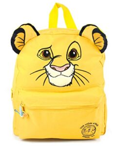 disney lion king 3d simba cub face yellow backpack