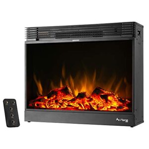 e-Flame USA Vermont Electric Fireplace Stove Insert with Remote Control - 3-D Effects and Crackling Fire (Black)