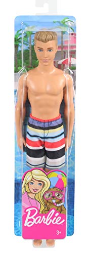 Barbie Ken Beach Doll Wearing Striped Swimsuit, for Kids 3 to 7 Years Old