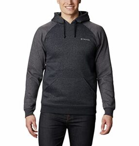 columbia men's hart mountain ii hoodie, black heather/shark heather, small