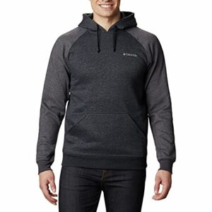 Columbia Men's Hart Mountain II Hoodie, Black Heather/Shark Heather, Small