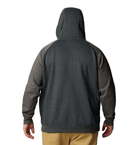 Columbia Men's Hart Mountain II Hoodie, Black Heather/Shark Heather, Small