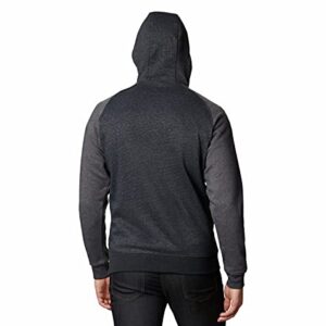 Columbia Men's Hart Mountain II Hoodie, Black Heather/Shark Heather, Small