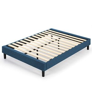 ZINUS Curtis Upholstered Platform Bed Frame / Mattress Foundation / Wood Slat Support / No Box Spring Needed / Easy Assembly, Navy, King