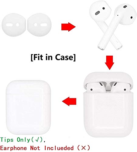 OneCut (Fit-in Case) 5 Pairs Silicon Tips Ear Skins and Covers Compatible with AirPods 1 & 2, Anti Slip Anti Scratch Soft Ear Tips for EarPods Headphones/Earphones/Earbuds(Black)