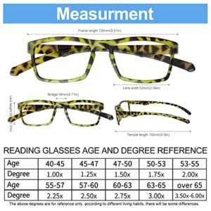 OCCI CHIARI Blue Light Blocking Glasses for Men Readers 0 1.0 1.25 1.5 2 2.25 2.5 3 3.5 4.0 5.0 6.0 ( Green Demi , 2.25 )