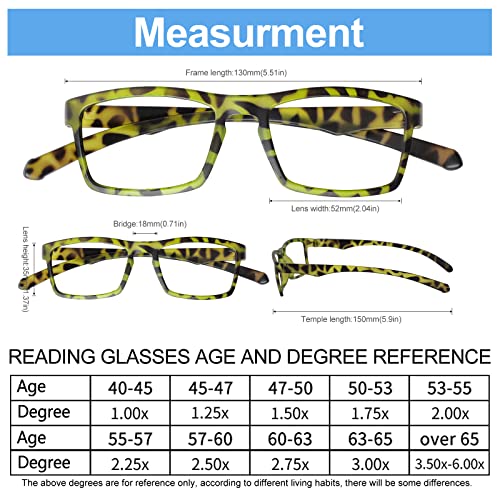 OCCI CHIARI Blue Light Blocking Glasses for Men Readers 0 1.0 1.25 1.5 2 2.25 2.5 3 3.5 4.0 5.0 6.0 ( Green Demi , 2.25 )