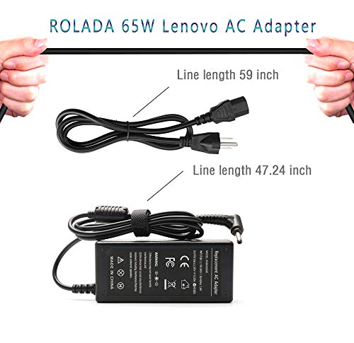 65W AC Adapter Laptop Wall Charger for Lenovo IdeaPad Flex 4 5 6 1470 1480 1570 1580 Lenovo Ideapad 110 110s 310 320 330 330s 510 520 530s 710sYOGA 710 510 Laptops Power Supply Cord