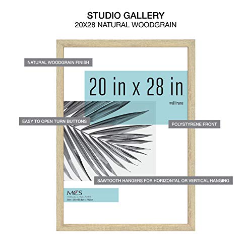 MCS Studio Gallery Frame, Natural Woodgrain, 20 x 28 in, Single