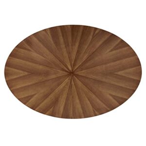 Modway Crossroads 63" Oval Wood Dining Table, Walnut