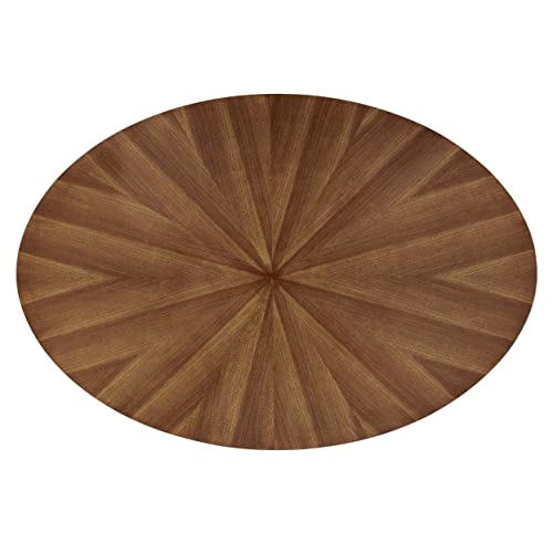 Modway Crossroads 63" Oval Wood Dining Table, Walnut