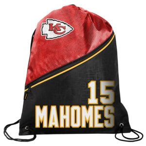 foco - kansas city chiefs high end diagonal drawstring backpack gym bag - patrick mahomes #15