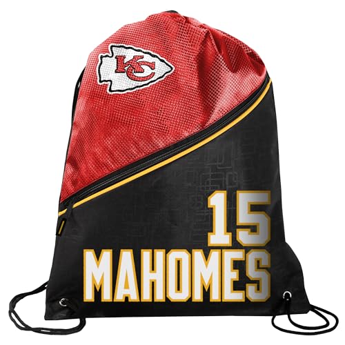 FOCO - Kansas City Chiefs High End Diagonal Drawstring Backpack Gym Bag - Patrick Mahomes #15