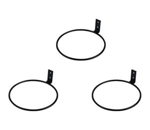 tqvai 6 inch flower pot holder, wall planter ring hanger, wall mounted pot hook bracket, 3 pack, black