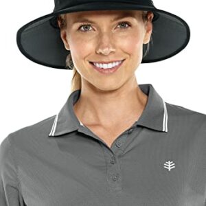 Coolibar UPF 50+ Men's Women's Fore Golf Hat - Sun Protective (Large/X-Large- Black)