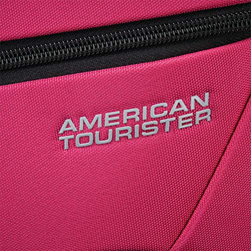 American Tourister 4 Kix Expandable Softside Luggage with Spinner Wheels, Pink, Checked-Medium 25-Inch