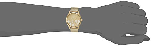 Nine West Women's Gold-Tone Mesh Bracelet Watch, NW/2428FLGP