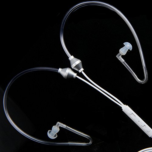 RICH IStereo Ear Headphones,Air Tube Anti-Radiation Headsets Earphone,in Ear Stereo Noise Isolating Anti-Radiation Earbuds with Microphone for Mobile Phone Black