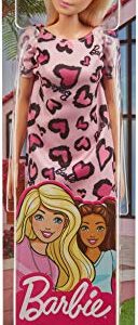 Barbie Doll, Blonde, Wearing Pink Heart-Print Dress and Platform Sneakers, for 3 to 7 Year Olds