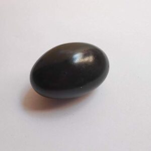 SoilMade Black Marble Shaligram, Oval Shape, Stone Made, Size Aprox 3cm and 60g, Pack of 1 Black Marble Shaligram in Box