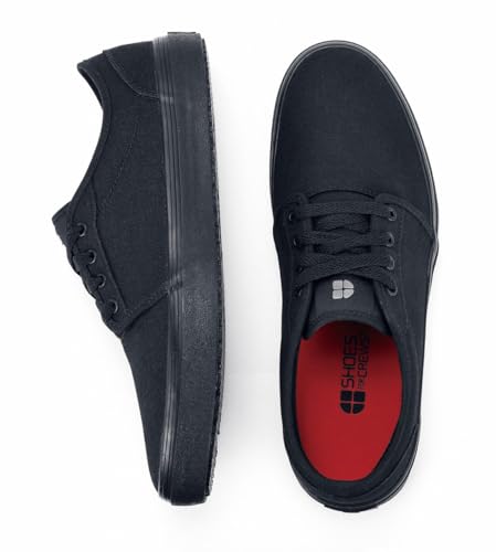 Shoes for Crews Merlin, Men's, Women's, Unisex Slip Resistant Canvas Work Shoes, Water Resistant, Black, Men's 6 / Women's 7.5