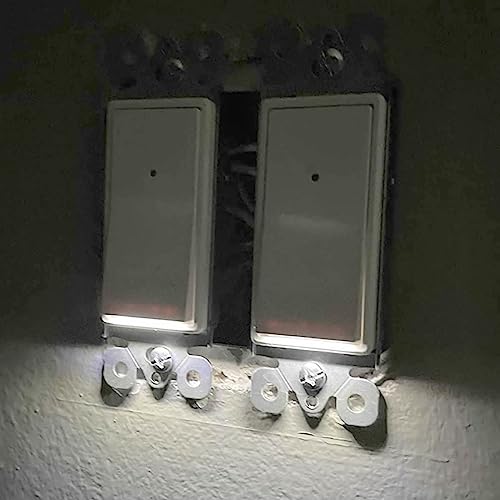 4Pack SOZULAMP Illuminated Light Switch-Esay to Install,No Neutral Wire,Single-Pole Decorator Paddle Rocker Light Switch with Night Light,15Amp 120/277Volt,Glossy White