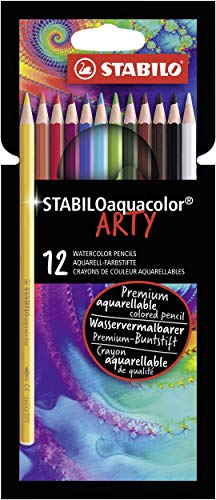 Stabilo Aquacolor ARTY Watercolour Colouring Pencils Pack of 12