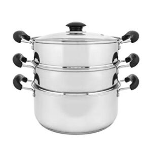 CONCORD 10" Stainless Steel 3 Tier Steamer Steaming Pot Cookware 24 CM (Induction Compatible)