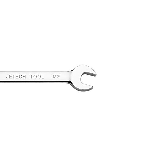 Jetech 1/2 Inch Flexible Head Gear Wrench, Industrial Grade Flex Ratcheting Spanner Made with Forged, Heat-Treated Cr-V Alloy Steel, Full Polished 12 Point Flex-Head Ratchet Combination Wrench, SAE