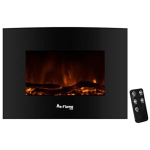 e-flame usa sundance curved wall mounted or freestanding led electric fireplace with remote - adjustable, timer, remote - 22-inch