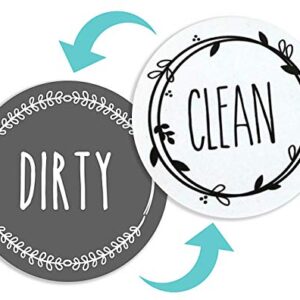 Dishwasher Magnet Clean Dirty Sign, Farmhouse Rustic Clean Dirty Magnet for Dishwasher, Dirty Clean Dishwasher Magnets, Dishwasher Clean Dirty Sign, Double-Sided Strong/Non Scratch