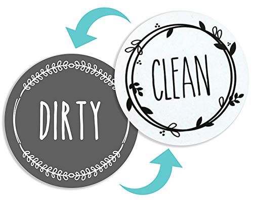 Dishwasher Magnet Clean Dirty Sign, Farmhouse Rustic Clean Dirty Magnet for Dishwasher, Dirty Clean Dishwasher Magnets, Dishwasher Clean Dirty Sign, Double-Sided Strong/Non Scratch