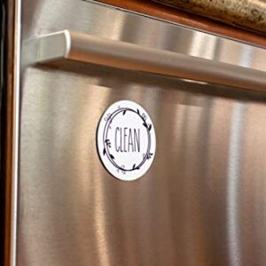 Dishwasher Magnet Clean Dirty Sign, Farmhouse Rustic Clean Dirty Magnet for Dishwasher, Dirty Clean Dishwasher Magnets, Dishwasher Clean Dirty Sign, Double-Sided Strong/Non Scratch