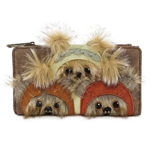 loungefly star wars ewok trio faux leather wallet