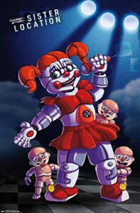 trends international five nights at freddy's: sister location - baby wall poster, 14.725" x 22.375", premium unframed version