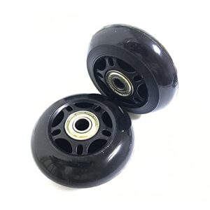 GSHFIGHTING Black Luggage Suitcase Replacement 2 Wheels Sets 70mm x 24mm x 8mm/2.75" x 0.94" x 0.31" Axles 40mm/1.57" Inline Skate Wheels Replacement Wheel with Bearings ABEC 608zz