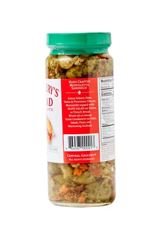 Central Grocery Olive Salad - 16oz (Pack of 2) Perfect for Muffulettas, Sandwiches, Pizza Toppings, Pastas, Hot Dog Topper and More