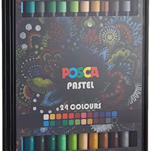 Posca Crayons Art Set of 24 Pastels, Art Supplies | Crayons for Adults and Kids Ages 2-4 and Up, Toddler Crayons and Adult Crayons, Crayons Bulk Coloring Set, Crayon Box |Try Posca Washable Markers